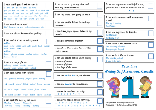 Year 1 self-assessment writing checklist | Teaching Resources Year 1 self-assessment writing checklist | Teaching Resources