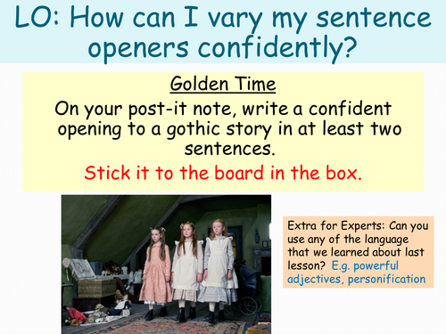 'Outstanding' lesson on varying sentence openers in gothic writing ...