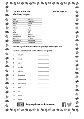 Los meses del año (months of the year) by vettyjames - Teaching ...