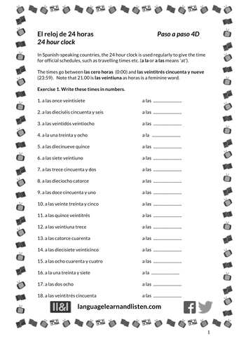 El reloj de 24 horas (24 hour clock) | Teaching Resources