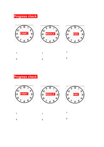 Progress clock | Teaching Resources