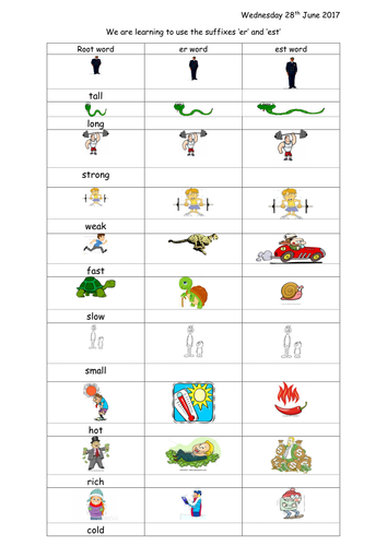 er and est | Teaching Resources
