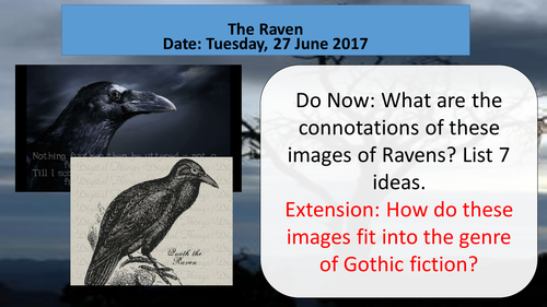 Analysing The Raven by Edgar Allan Poe | Teaching Resources
