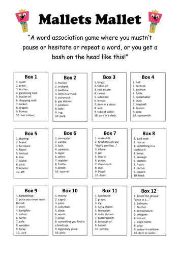 Mallet's Mallet Game | Teaching Resources