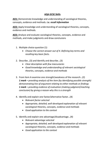 New AQA Sociology GCSE Skills | Teaching Resources New AQA Sociology GCSE Skills | Teaching Resources