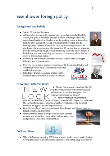 Eisenhower foreign policy | Teaching Resources