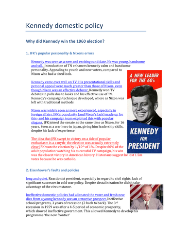 kennedy domestic policy | Teaching Resources
