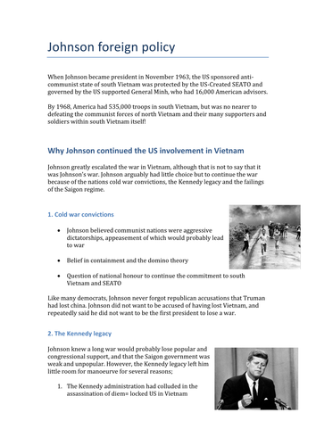 Johnson foreign policy | Teaching Resources