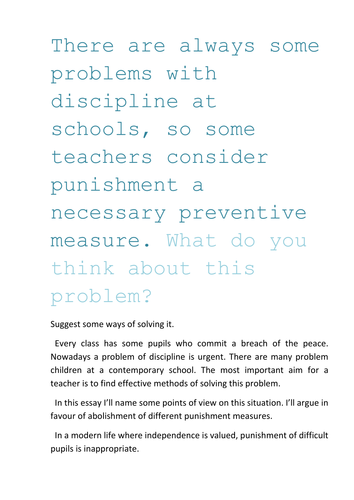 There are always some problems with discipline at schools. What do you ...