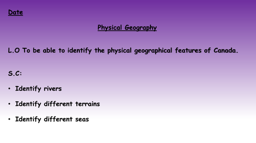 Physical and Human Geography of Canada | Teaching Resources