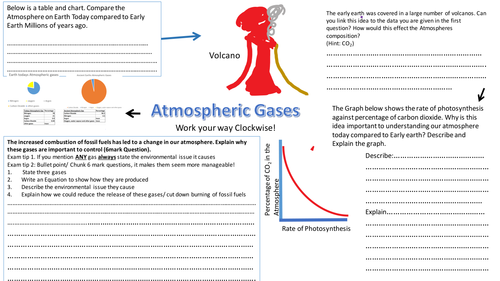 Atmospheric Gases Revision mat/ sheet- environmental chemistry early ...