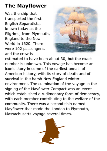 The Mayflower Handout | Teaching Resources