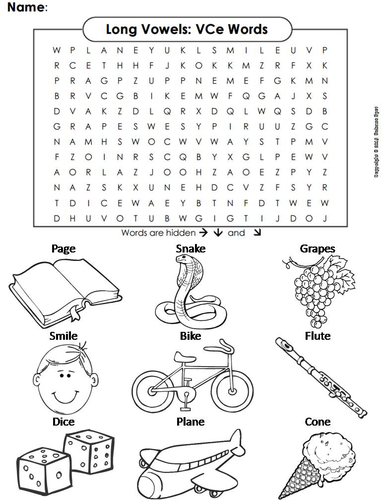 Long Vowels: VCe Words Word Search | Teaching Resources
