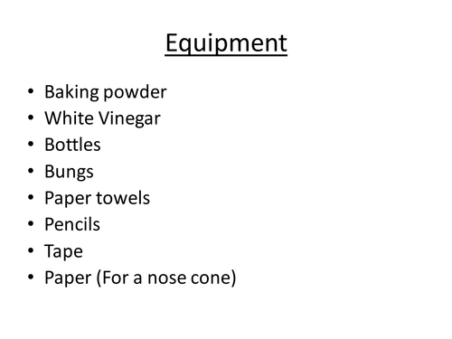 Baking powder rockets experiment | Teaching Resources