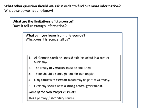 The Nazi Party's 25 Points Source Analysis Activity | Teaching Resources