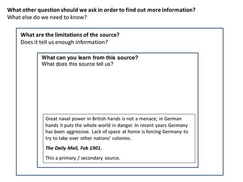 Anglo German Naval Race Source Analysis Activity | Teaching Resources