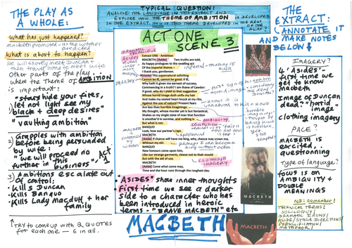 "Macbeth" - Detailed analysis of SEVEN key extracts from the play, in ...