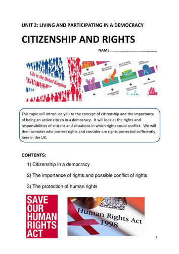 WJEC 2017 AS Unit 2 Citizenship and rights | Teaching Resources