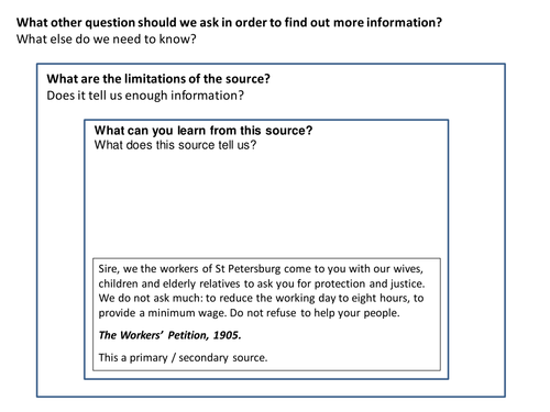 Russia 1905 Revolution Source Analysis Activity | Teaching Resources