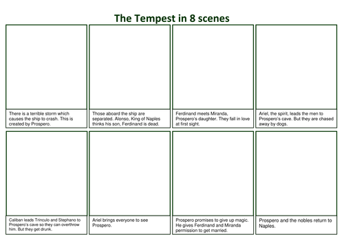 The Tempest Storyboard | Teaching Resources The Tempest Storyboard | Teaching Resources