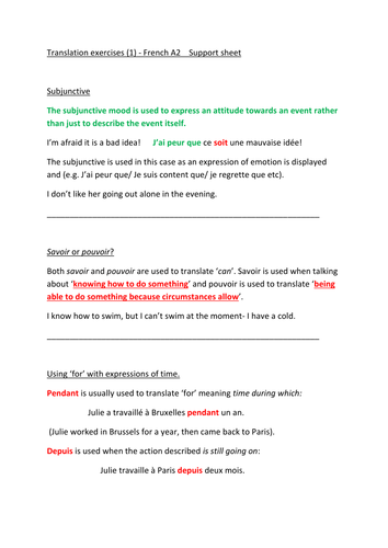 AS/ A level French grammar explained! | Teaching Resources