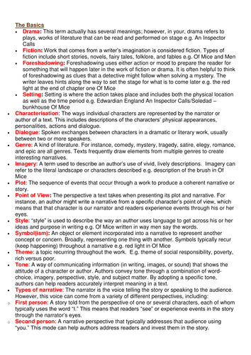GCSE English Technical Terms and Definitions | Teaching Resources