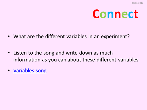Key Stage 3 Science Skills Variables Teaching Resources