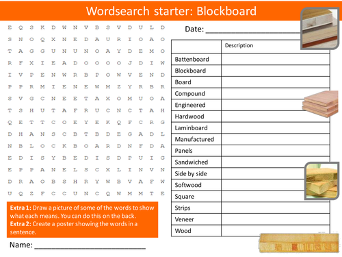 Design Technology Blockboard Resistant Materials Starter Activities ...