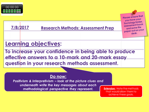 A-Level Sociology - Outstanding Research Methods Revision Lesson ... A-Level Sociology - Outstanding Research Methods Revision Lesson ...