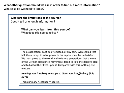July 20th Bomb Plot Source Analysis Activity | Teaching Resources