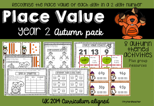 Yr2 Place Value Autumn Pack UK Curriculum 2014 | Teaching Resources