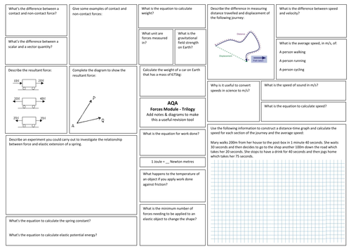 AQA Trilogy Science (9-1) Physics 5 Forces Revision Broadsheets ... AQA Trilogy Science (9-1) Physics 5 Forces Revision Broadsheets ...