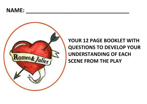 ROMEO AND JULIET 12 PAGE REVISION BOOKLET WITH COMPREHENSION QUESTIONS ...