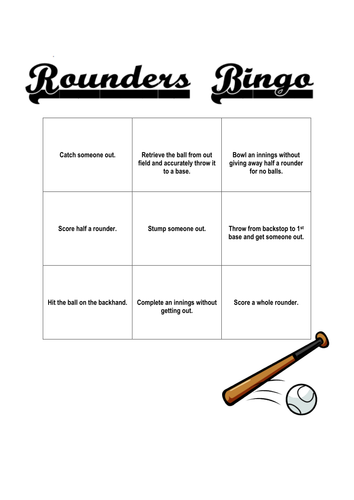 Rounders Bingo | Teaching Resources