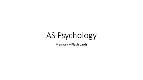 AQA AS Psychology Memory revision cards | Teaching Resources AQA AS Psychology Memory revision cards | Teaching Resources
