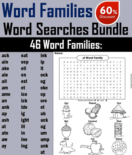 Word Family Word Search Bundle | Teaching Resources