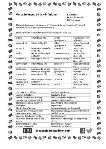 Comprendre Passe Compose Français : Exercice De Conjugaison. Verbes