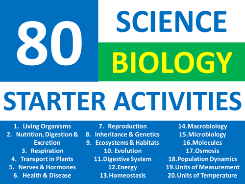 80 Science Biology Starter Activities Keyword Wordsearch Crossword ...