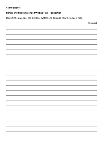 Extended writing lesson - Health and lifestyle - Foundation | Teaching ...