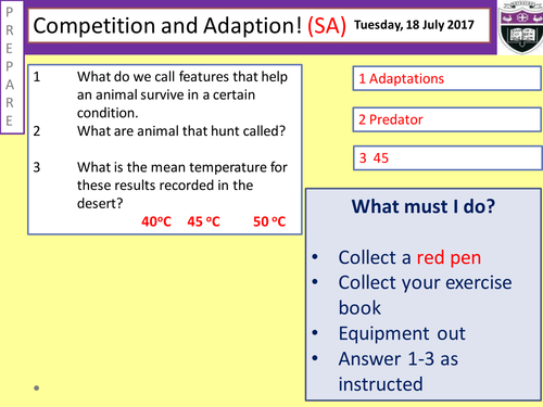 Competition and Adaptation | Teaching Resources