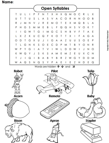 Open and Closed Syllables Word Search Bundle | Teaching Resources