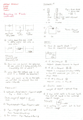 Buoyancy (Upthrust Force) - Archimedes’ Principle - Teachers Note ...