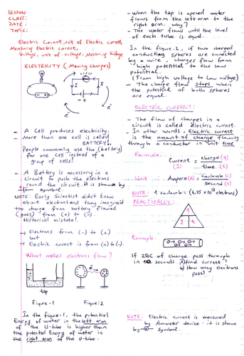 Electricity and Electrostatics - Teachers Note – 2 | Teaching Resources