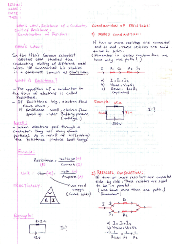 Electricity and Electrostatics - Teachers Note – 3 | Teaching Resources
