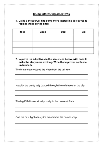 Using interesting adjectives | Teaching Resources