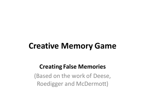 AQA GCSE Psychology 2019 spec – Lesson 10 False memories | Teaching ...