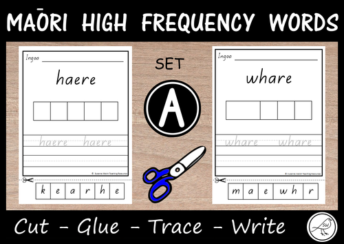 Māori High Frequency Words – Cut, Glue, Trace, Write – Set A | Teaching ...