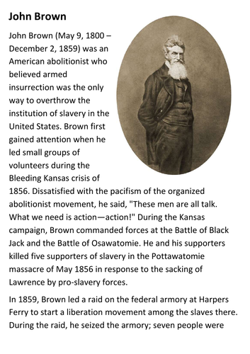 John Brown Handout | Teaching Resources
