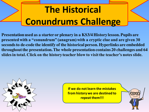 The Historical Conundrum Challenge | Teaching Resources