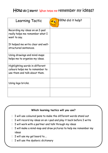 Learning styles feedback for SEN learners | Teaching Resources